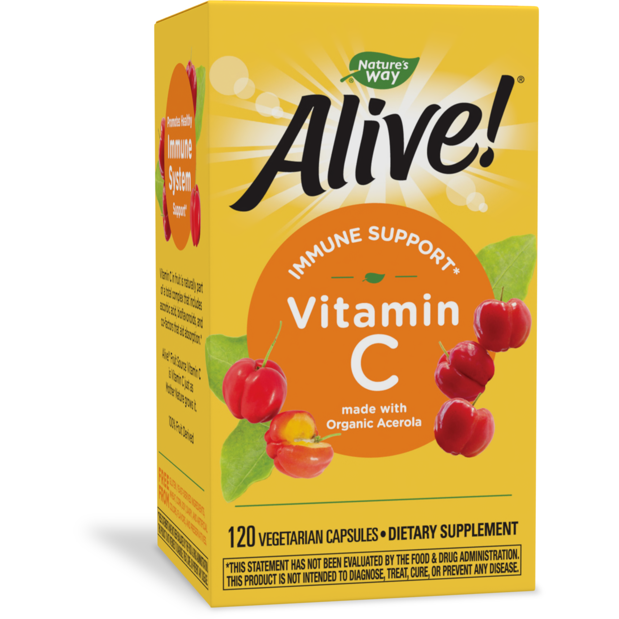 Alive! Immune Support Vit C 120 vegcap | ALI21 | Nature's Way