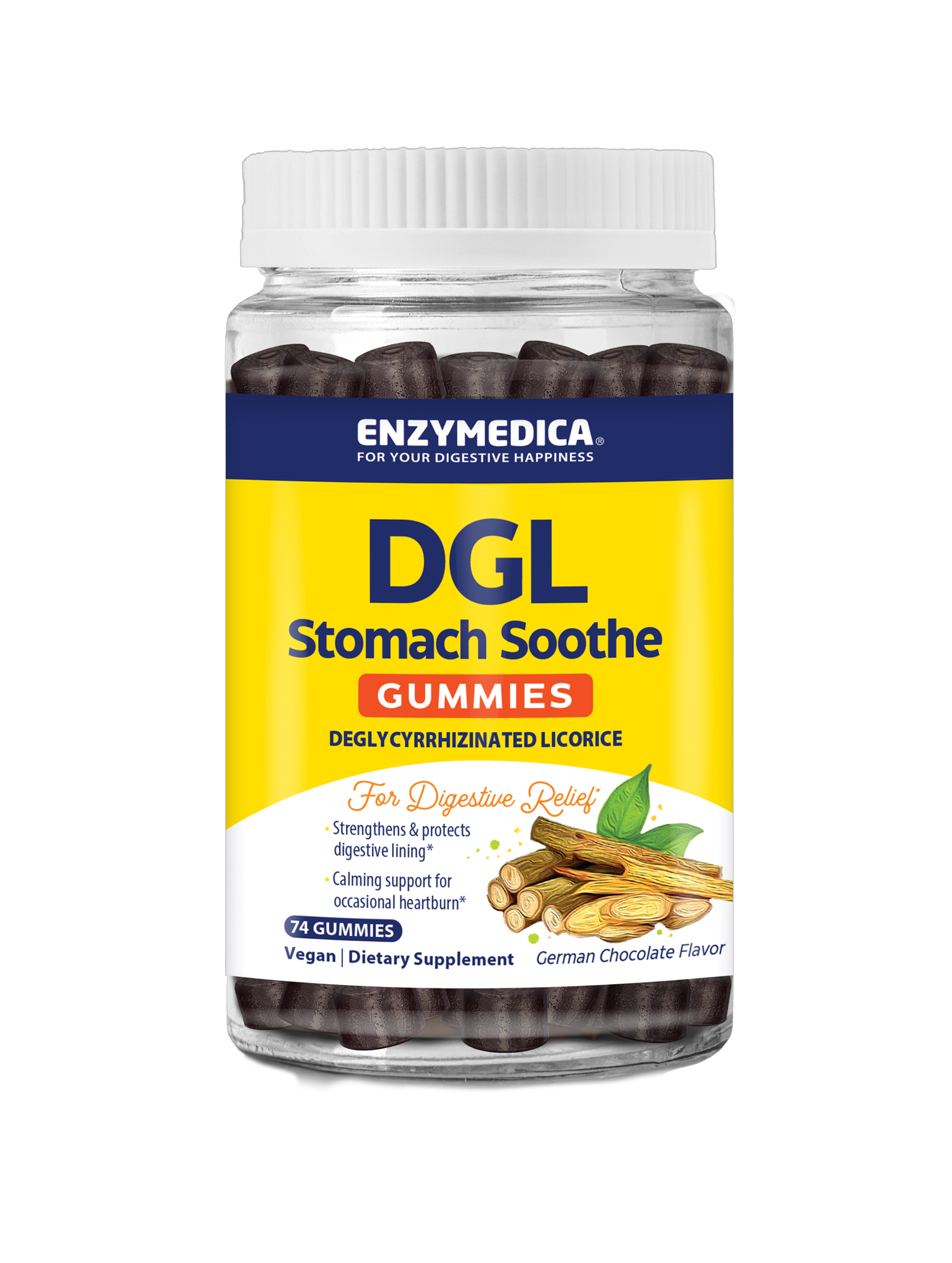 DGL Stomach Soothe 74 gummies | E20127 | Enzymedica
