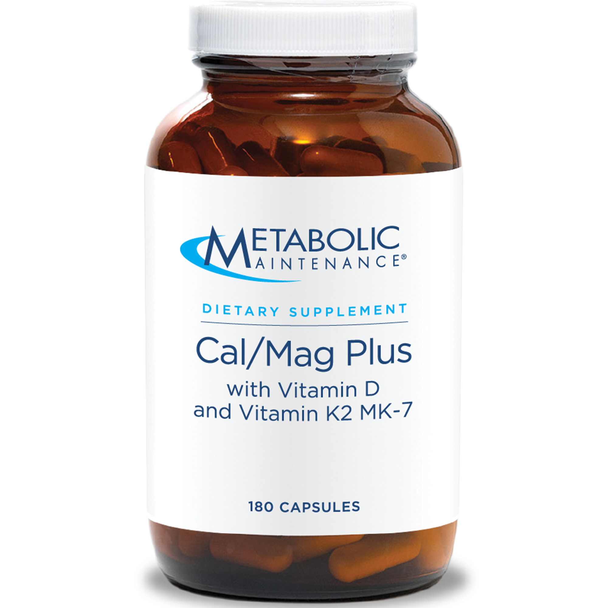 Cal/Mag Plus w/Vitamin D & K2 180 caps | CMAG1 | Metabolic Maintenance