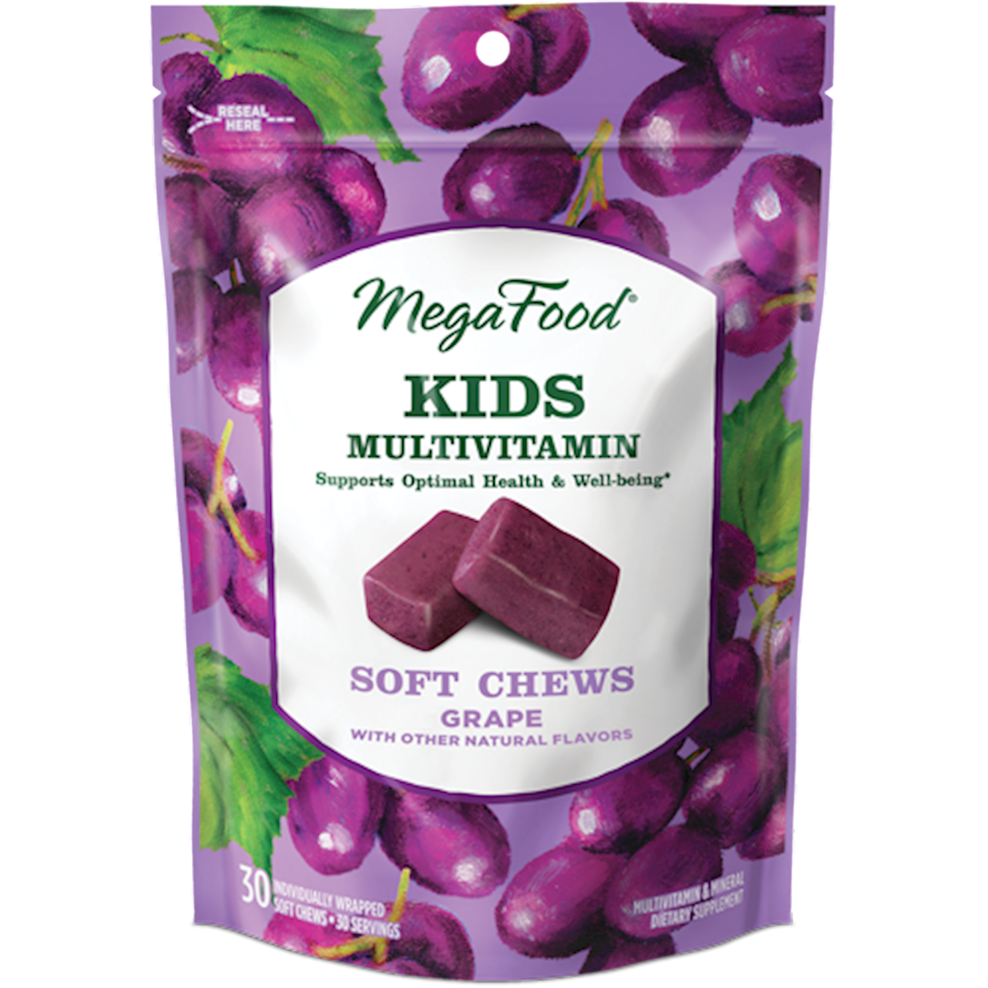 Kids Multi Soft Chew Grape 30 chews | M37466 | MegaFood
