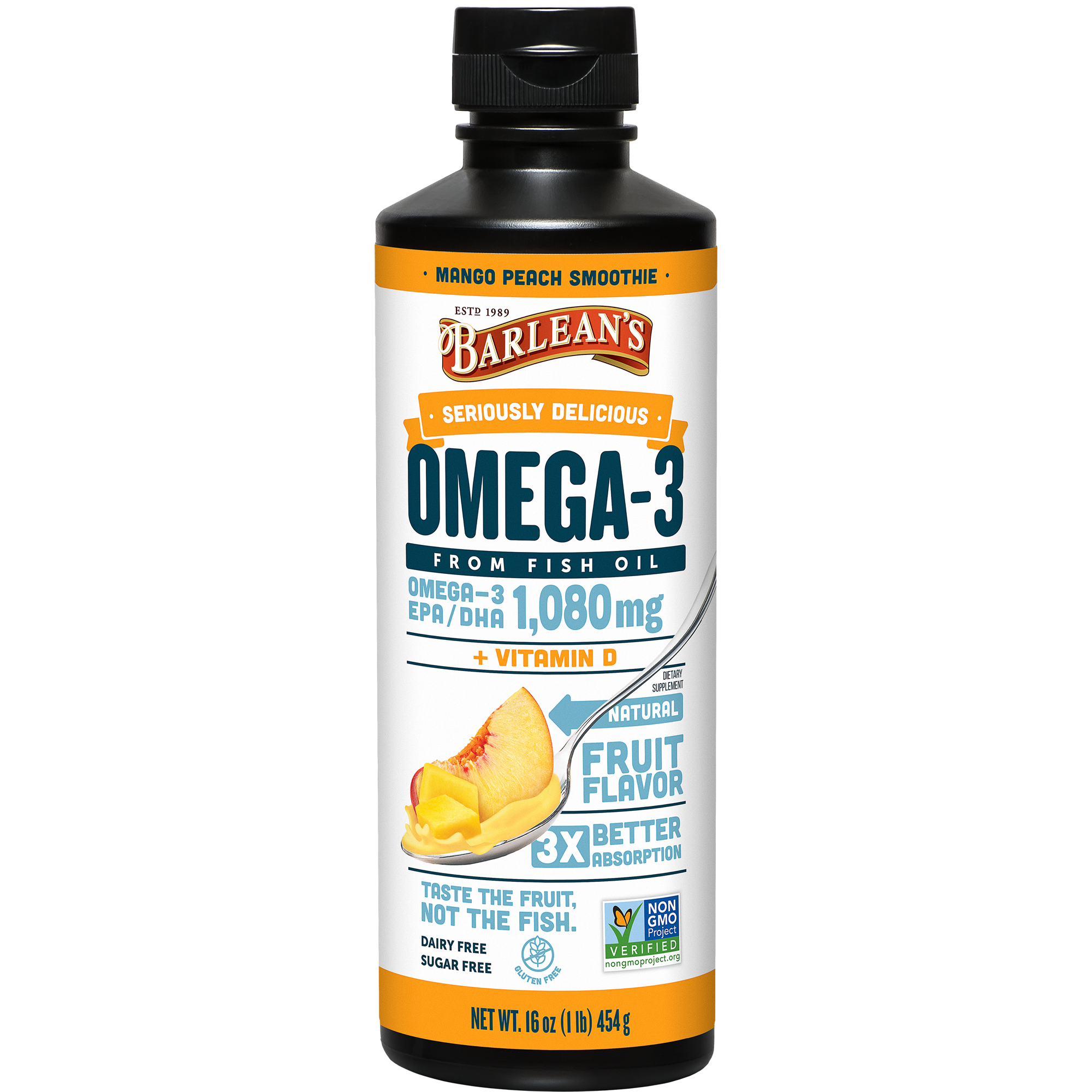 Omega Swirl Mango Peach | OMEG14 | Barlean's Organic Oils