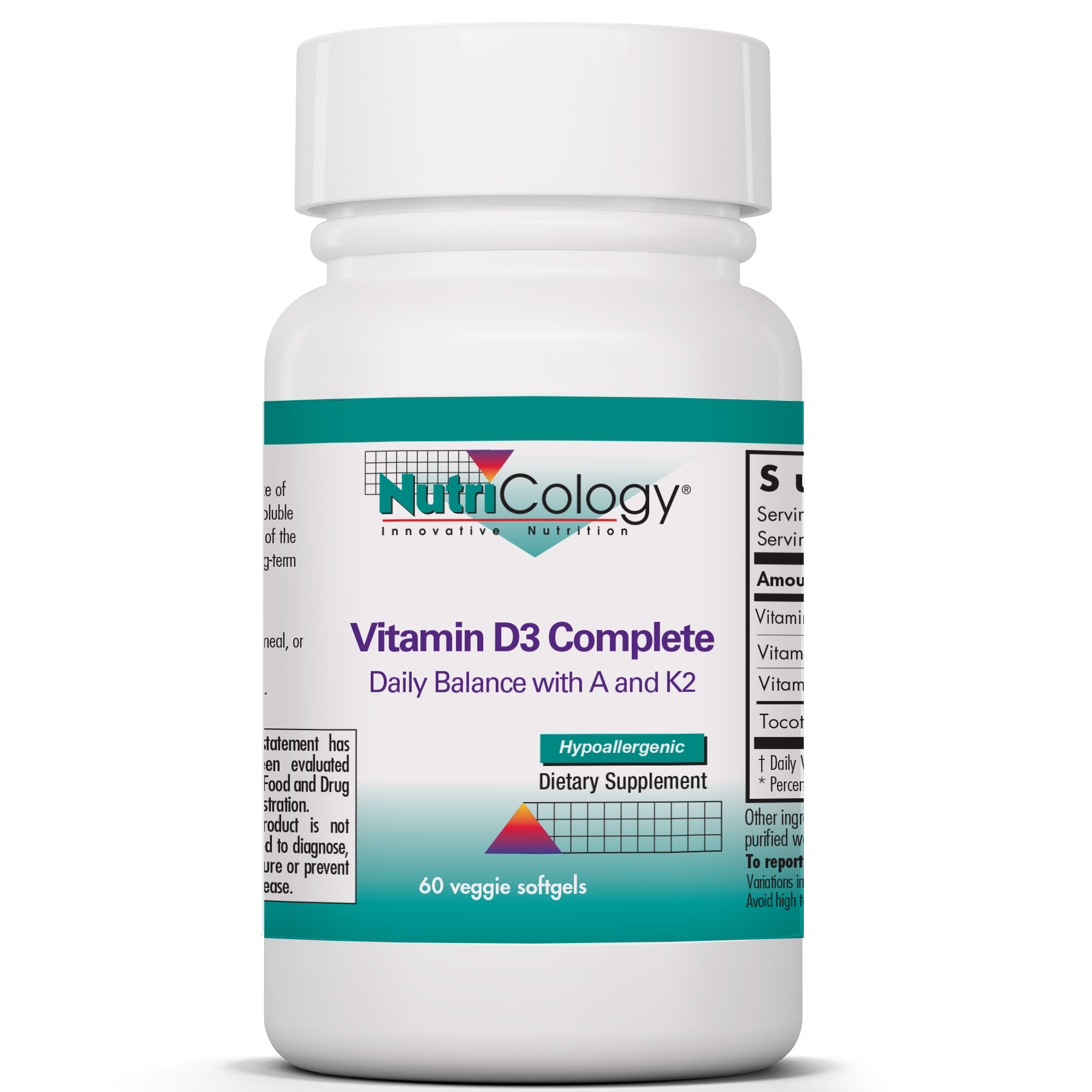 Vitamin D3 Complete Daily Balance with A and K2 | N65807 | Nutricology